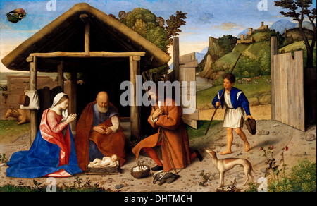 Geburt Christi Gemälde "die Anbetung der Hirten" von Guido Reni (1575-1642), Öl auf Leinwand ...