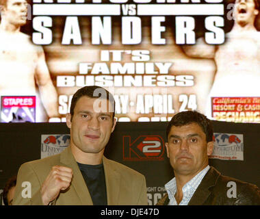 24. April 2004; Los Angeles, Kalifornien, USA; Boxer Vitali Klitschko ...
