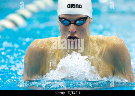 Jacob Hanson von Eastern Michigan schwimmt das Brustschwimmen Bein der ...