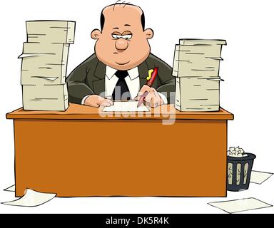 Cartoon-Illustration der Beamter oder Angestellter Charakter mit ...