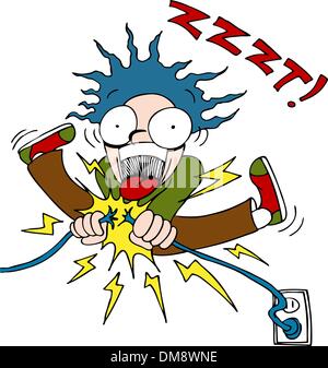 Mann Strom Cartoon Illustration zu beheben Stockfoto, Bild: 103070923 ...