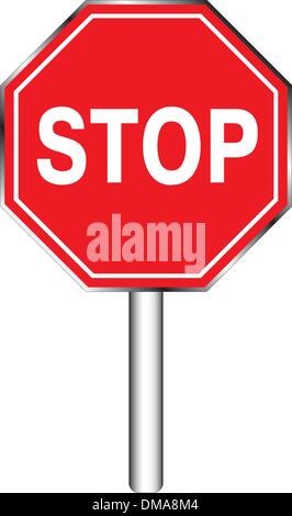 Vector Illustration Verkehr Stoppschild Grafik isoliert auf weißem ...
