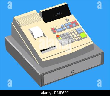 Mit Geld Kasse mit LCD-Display cartoon Vector Illustration Stock ...