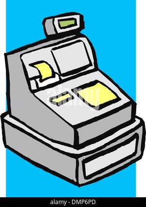 Mit Geld Kasse mit LCD-Display cartoon Vector Illustration Stock ...