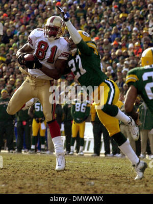 13. Januar 2002; Green Bay, WI, USA; 49ers Derek Smith und Jeff Ulbrich ...