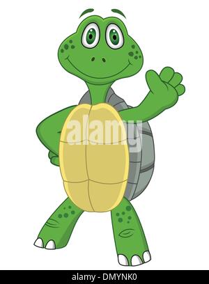 Eine Schildkröte Cartoon Charakter Lächeln und winken Stockfotografie ...
