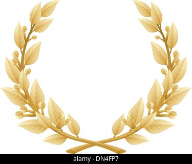 Goldener Lorbeerkranz. Symbol des Sieges und der Errungenschaft ...