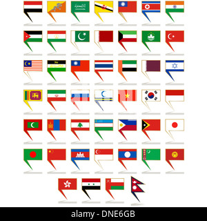 Abstrakte Symbole Zeichen Darstellung Flaggen verschiedener Länder. Die ...