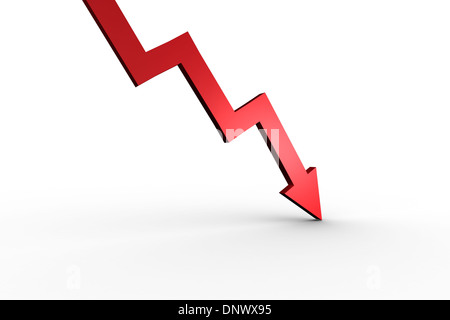 Roter Pfeil nach unten Stockfotografie - Alamy
