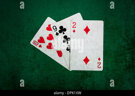 9, Karo Neun Herzen vereinen Pik-Karten Stockfotografie - Alamy