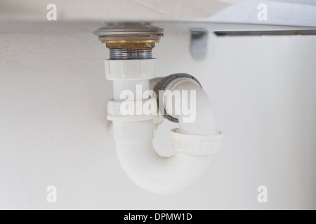 Becken Siphon oder Waschbecken Abfluss im Badezimmer, schmutzig ...