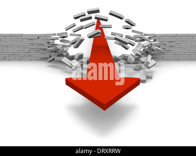 Durchbruch durch eine Mauer mit einem Loch Stockfoto, Bild: 95327567 ...