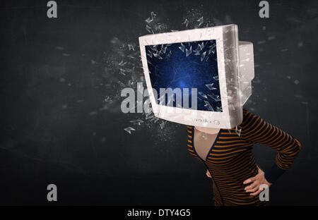 Frau mit bunten Kopf explodiert Stockfotografie - Alamy