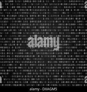 Binär-Code Bildschirm Liste Tabelle auf grünem Hintergrund ...