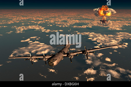 Atompilz über Hiroshima, Japan im 2. Weltkrieg Stockfoto, Bild ...