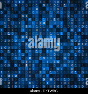 Binär-Code Bildschirm Liste Tabelle auf rotem Grund Stockfotografie - Alamy