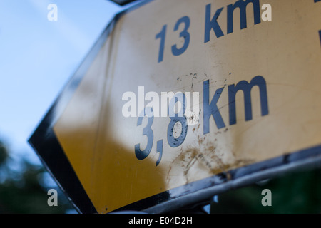 Meile km Kilometer Zeichen Autobahn Kilometer Entfernung Straße messen ...