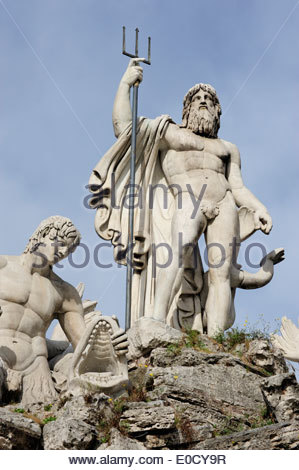 Statue von Neptun (römischer Gott des Wassers und des Meeres), Bamberg, Bayern, Deutschland ...