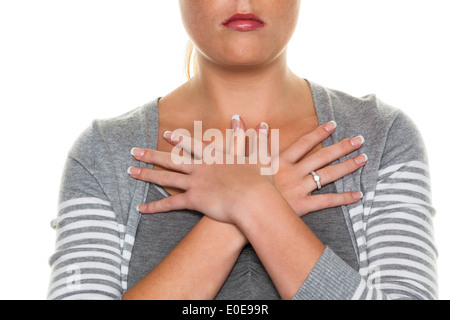 Frau, Mund, Mimik, Skepsis, Schmerz, Nahaufnahme, Blick, Frauen Mund ...