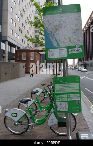Liverpools City Bike Verleih Schema - Bike Stationen auf Old Hall ...