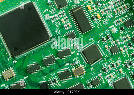 Elektronikplatine mit Prozessor, Ansicht von oben Stockfotografie - Alamy