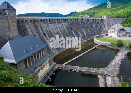 Dam, Edersee See, Eder-Stausee, Kraftwerk Hemfurth, Waldeck, Hessen ...