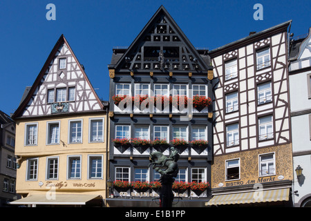 Der Markt Platz von Cochem, Landkreis Cochem-Zell, Rheinland-Pfalz ...