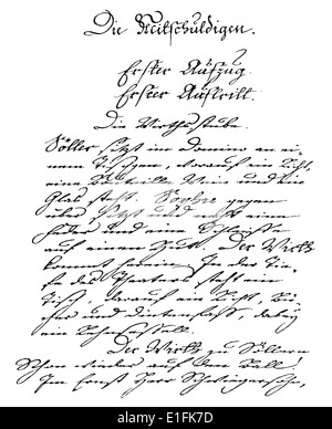 Johann Wolfgang von Goethes handschriftliches Manuskript des Prometheus ...