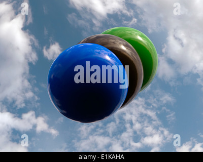 Molekulare Struktur der Cyanchlorverbindung zeigt Kohlenstoff (schwarz ...