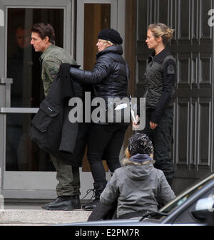 Tom Cruise und Emily Blunt Dreharbeiten Szenen aus dem neuen Film "Alle ...