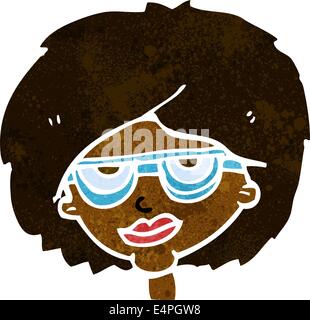 Cartoon-Frau mit Brille Stock-Vektorgrafik - Alamy
