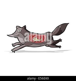 Cartoon-Wolf mit Maus im Bauch Stock-Vektorgrafik - Alamy