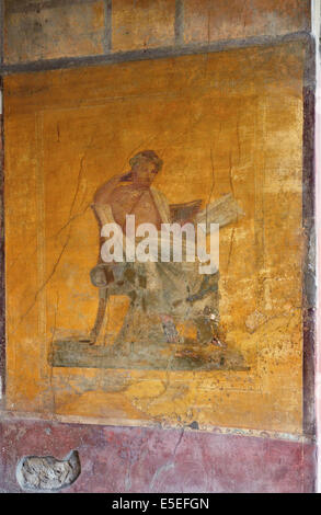 Pompeji Ruinen Wandbild Wandmalerei in der Casa dei Vettii Napoli ...