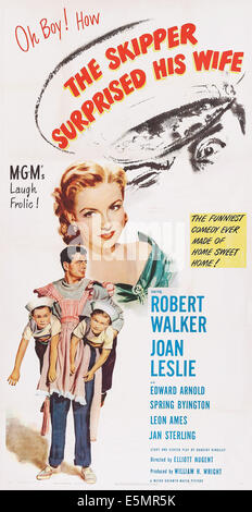 DER SKIPPER überrascht seine Frau, US Plakatkunst von oben: Joan Leslie ...