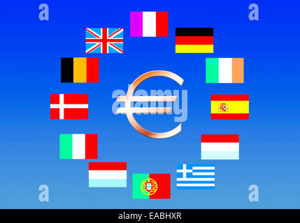 Europäische Symbol, 12 EU-Sternen der Europäischen Union Stockfoto ...