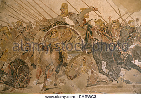 Alexander Mosaik. Schlacht von Issos (333 v. Chr.). Schlacht zwischen ...