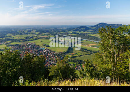 Blick vom Petersberg in Flintsbach am Inn, Upper Bavaria, Bayern ...