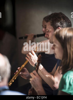Klassische Oboe, Buchsbaum, 2 Schlüsseln, spielte in der Probe durch ...