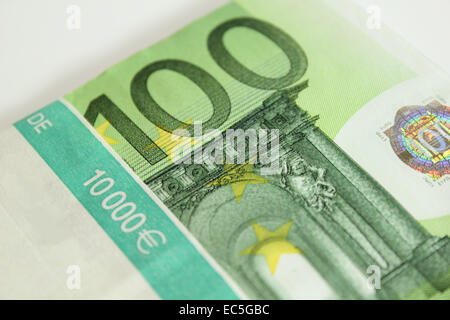 Euro 100 Banknoten Wrapper Paket kalten Cash Bargeld in bares Geld zwei ...