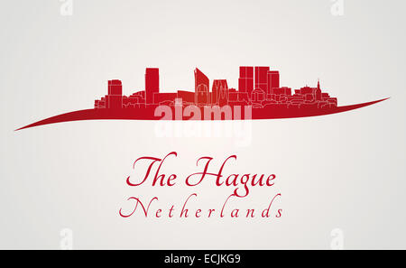 Den Haag silhouette Skyline. Niederlande - Den Haag vektor Stadt ...
