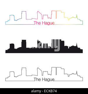 Den Haag silhouette Skyline. Niederlande - Den Haag vektor Stadt ...