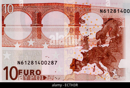 Geld, Banknoten, Euro, 10 Euro-Schein, Vorderseite, Banknote ...