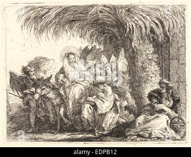 Maria und Josef mit Esel auf dem Weg nach Bethlehem Stockfoto, Bild ...