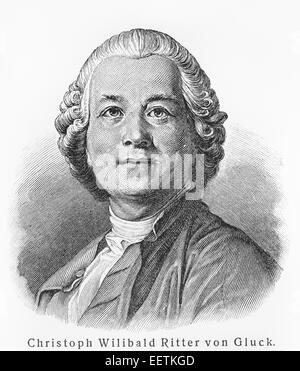 Ein Porträt des klassischen Komponisten Christoph Willibald Gluck 1714 ...