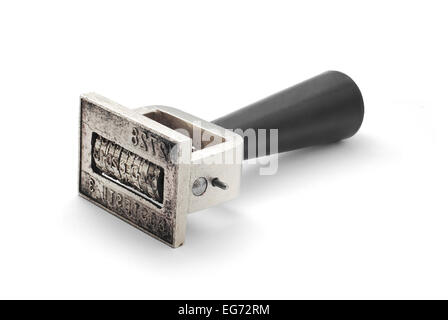 Altes Datum Stempel auf weiß Stockfotografie - Alamy
