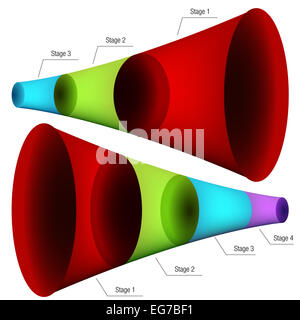 Ein Bild von einem Pfeil 3d Trichterdiagramm Stockfotografie - Alamy