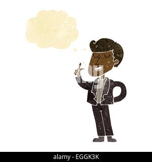 Cartoon Mann schnappen von Fingern mit Gedankenblase Stock-Vektorgrafik ...