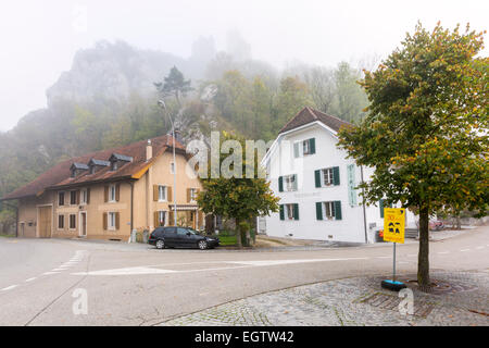 Schweiz Europa Kanton Solothurn Balsthal Burg Ruinen Dämmerung Twilight ...