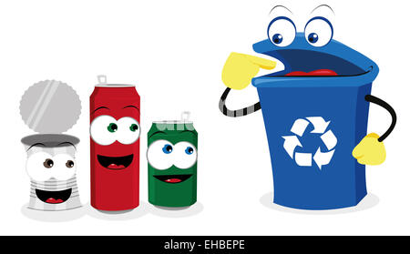 ein Vektor-Cartoon repräsentieren eine lustige Gelbe Tonne ...