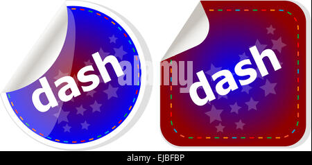 Bindestrich Wort Sticker web-Taste Set, Label, Symbol Stockfotografie ...